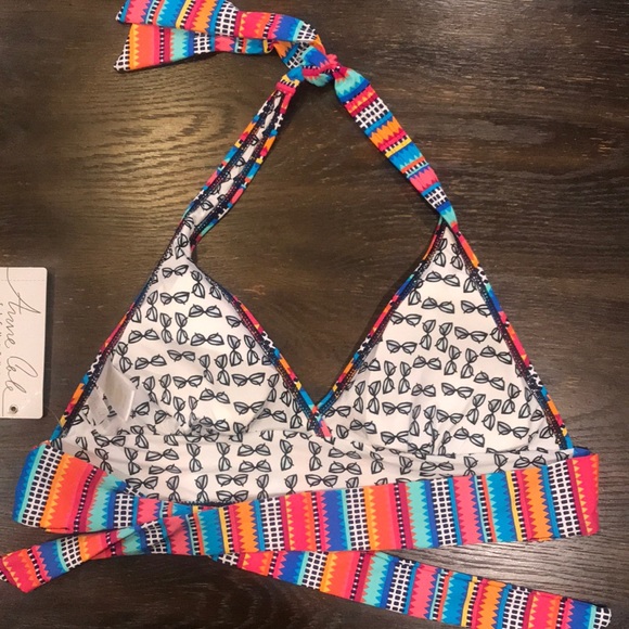 Anne Cole | Swim | Anne Cole Triangle Stripe Halter Bikini Top | Poshmark